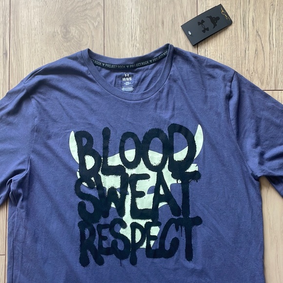 Under Armour | Shirts | Nwt Under Armour Project Rock Blood Sweat ...